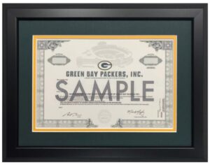 Frames for Packers Stock Certificate | Global Recognition